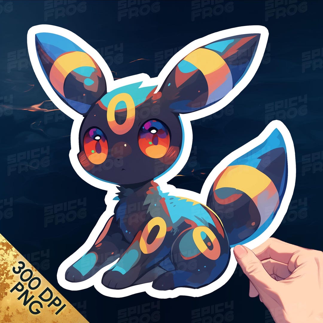 Umbreon Sticker, Digital File, PNG, Sticker for Merch, T-shirt ...