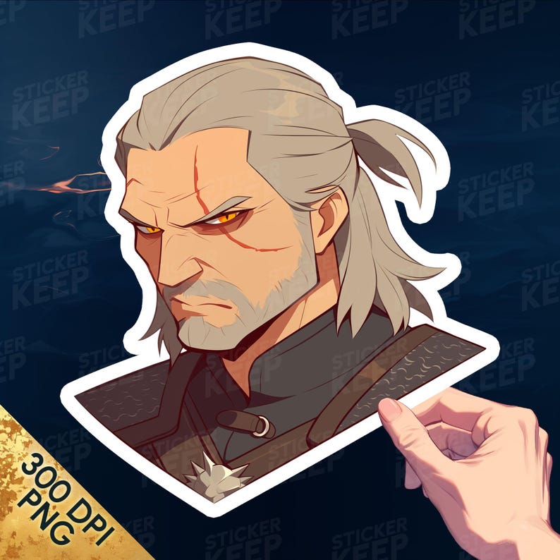 The Witcher Sticker, Digital File, PNG, Sticker for Merch, T-shirt ...