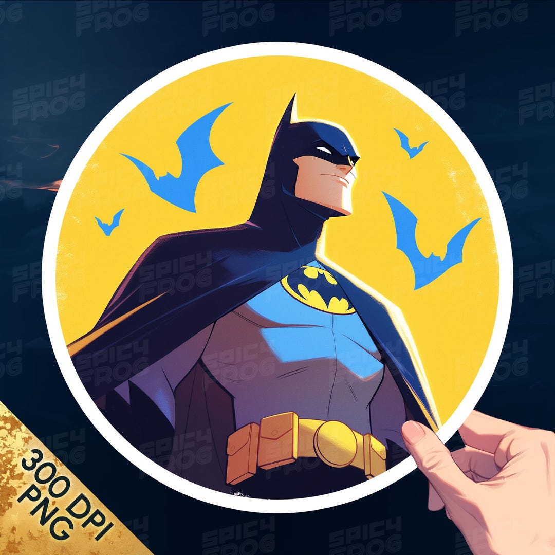 Batman Sticker, Digital File, PNG, Sticker for Merch, T-shirt, Tumblers ...