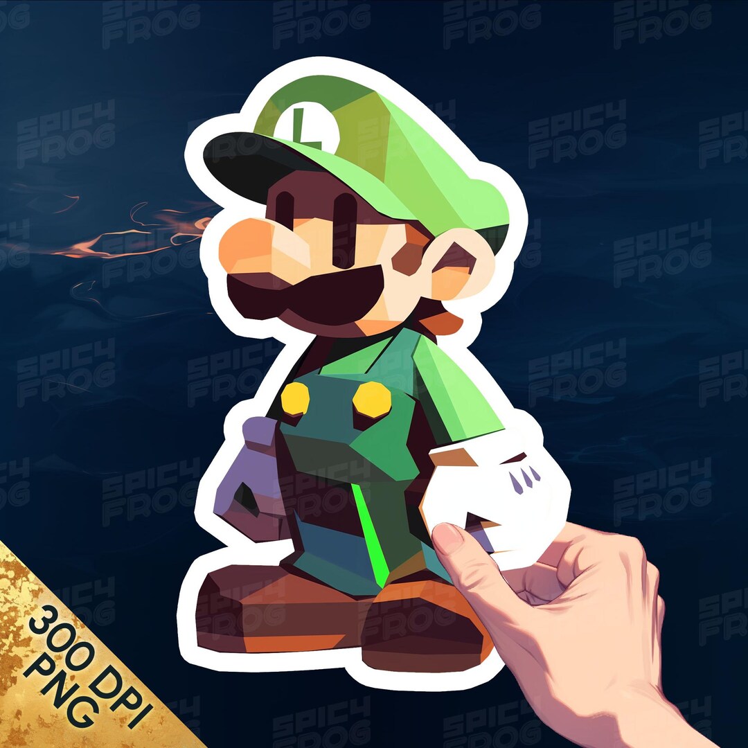 Luigi Sticker, Digital File, PNG, Sticker for Merch, T-shirt, Tumblers ...
