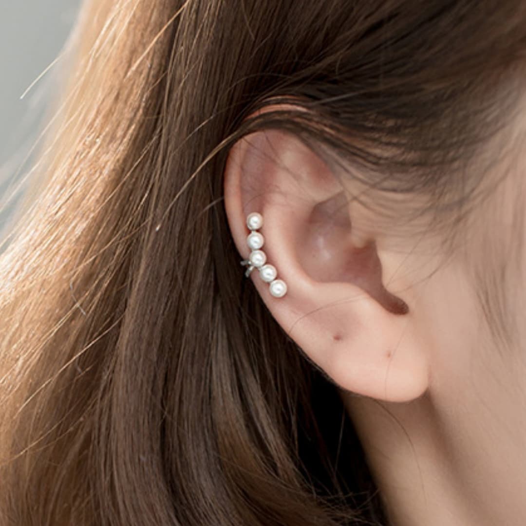 Pearl Arc Ear Cuff Pearl Ear Cuff Pearl Earrings Ear - Etsy
