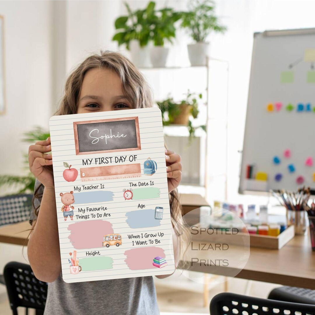 Personalised First Day of School Sign - School Journey Sign - First Day ...