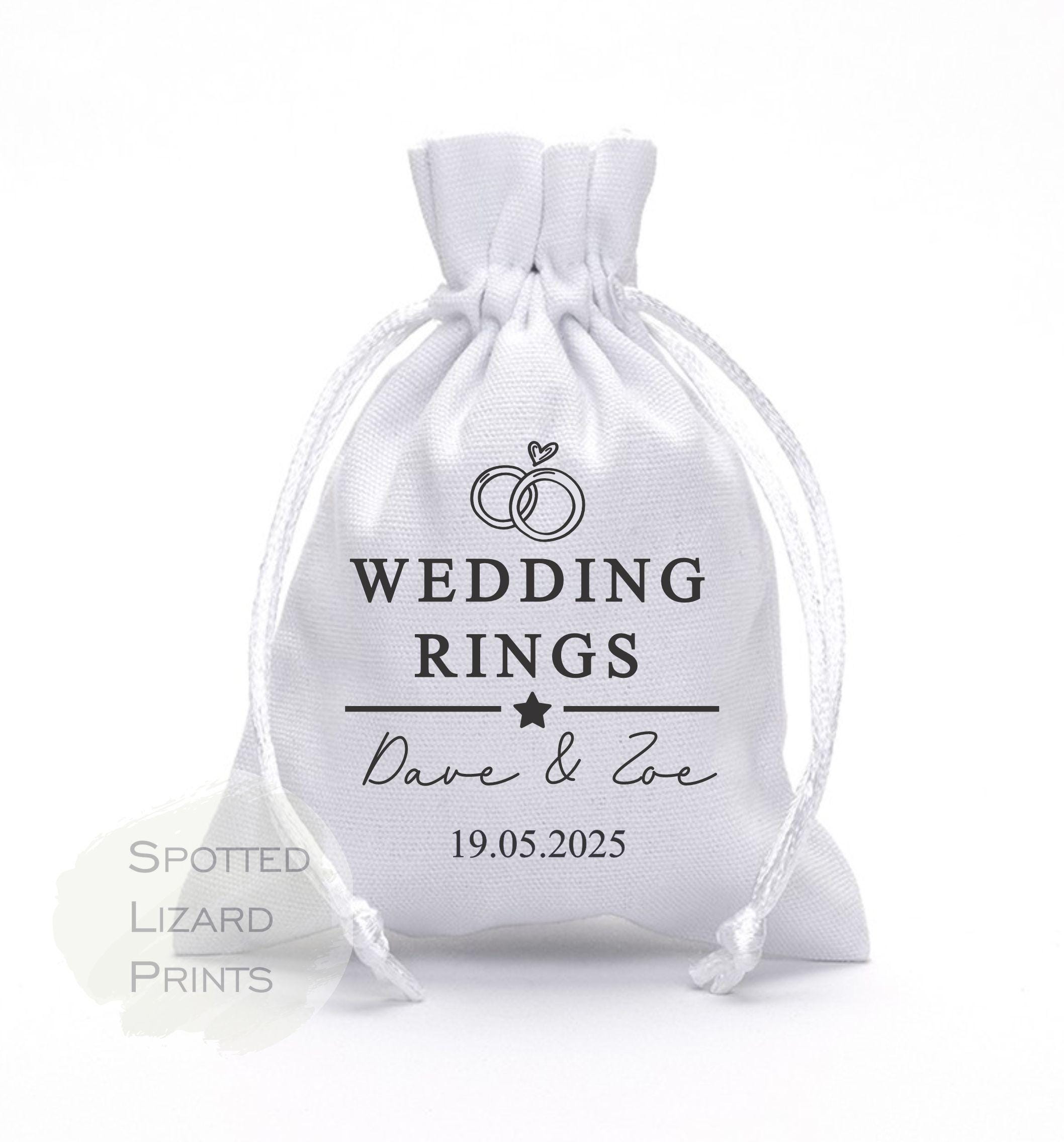 Personalised Wedding Ring Pouch | Personalised Ring Bearer Bag ...