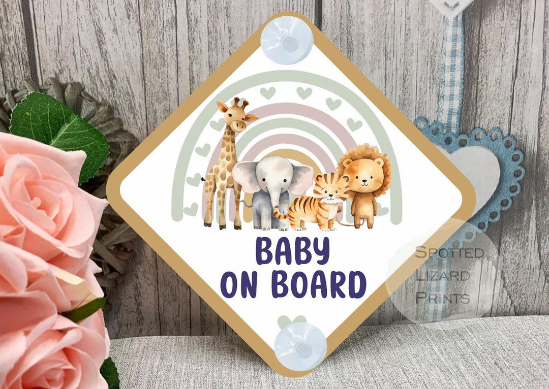 Personalised Baby on Board Sign, Child on Board Car Sign, Baby Car ...