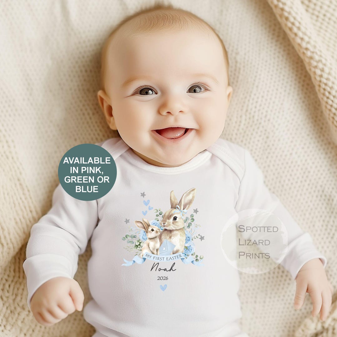 Personalised My First Easter, Baby Sleepsuit, Vest or T-shirt, Easter ...