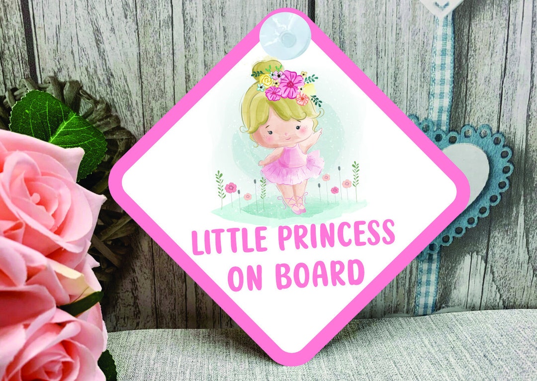Little Princess Baby on Board Car Sign Baby on Board Child on Board ...