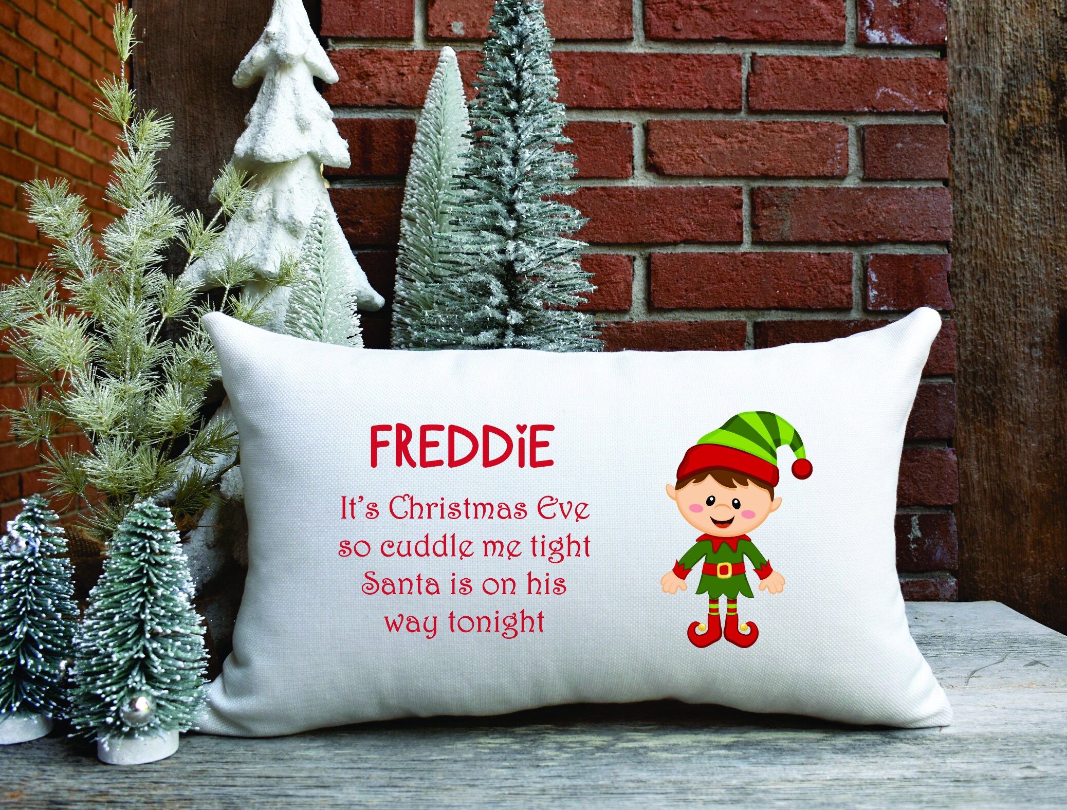 Christmas Pillow Case Personalised Pillow Christmas Eve Box Filler Christmas Eve Pillowcase Christmas Eve Box White Pillow Cover Etsy