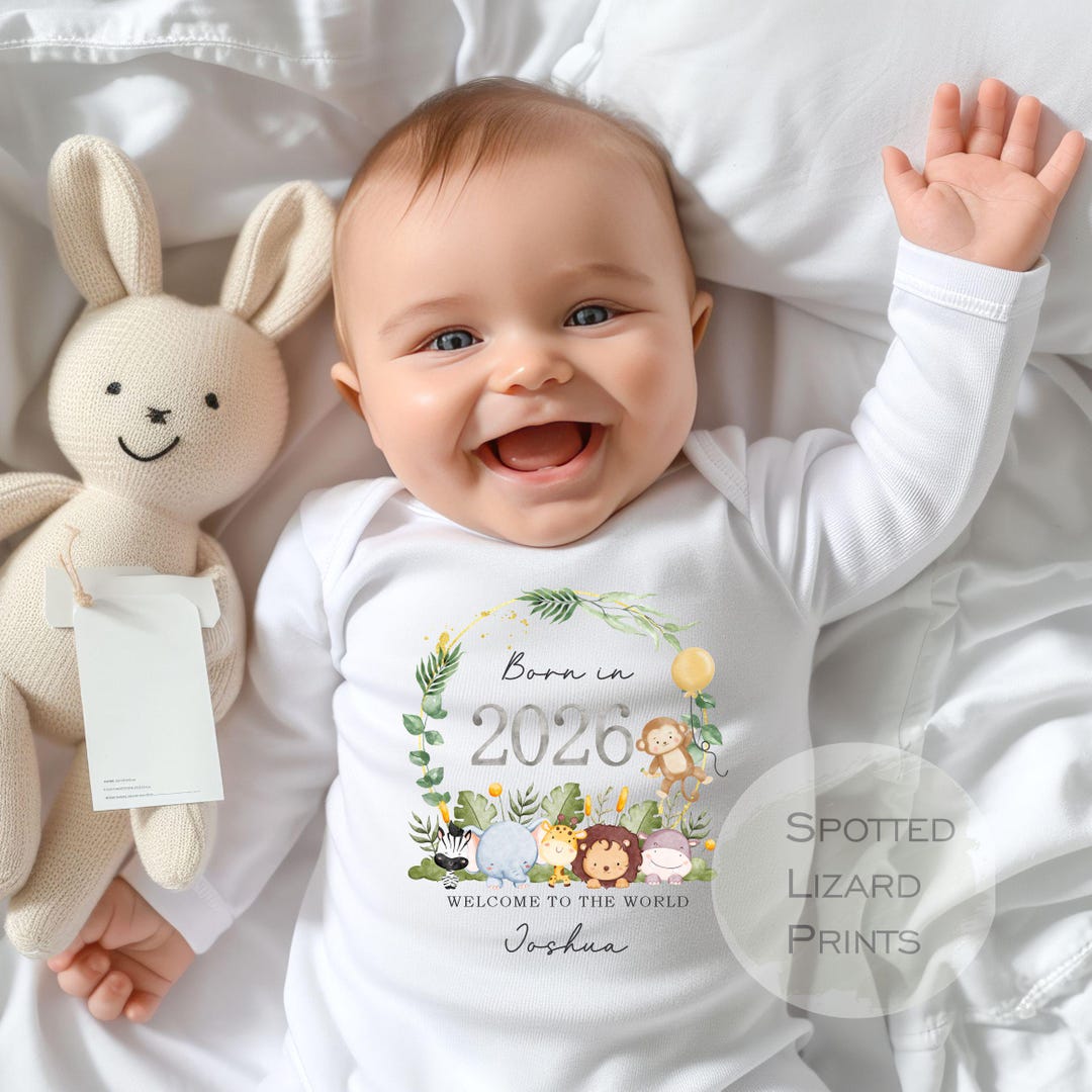 Personalised Born in 2026 Baby Outfit, Custom Name Coming Home Outfit ...