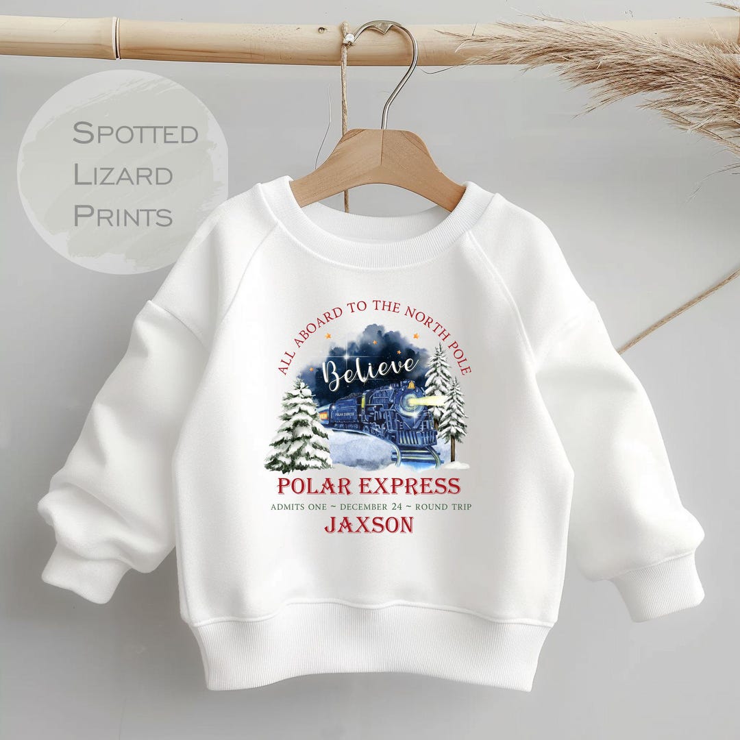 Personalised Polar Express Kids Sweatshirt - Christmas Sweatshirt ...