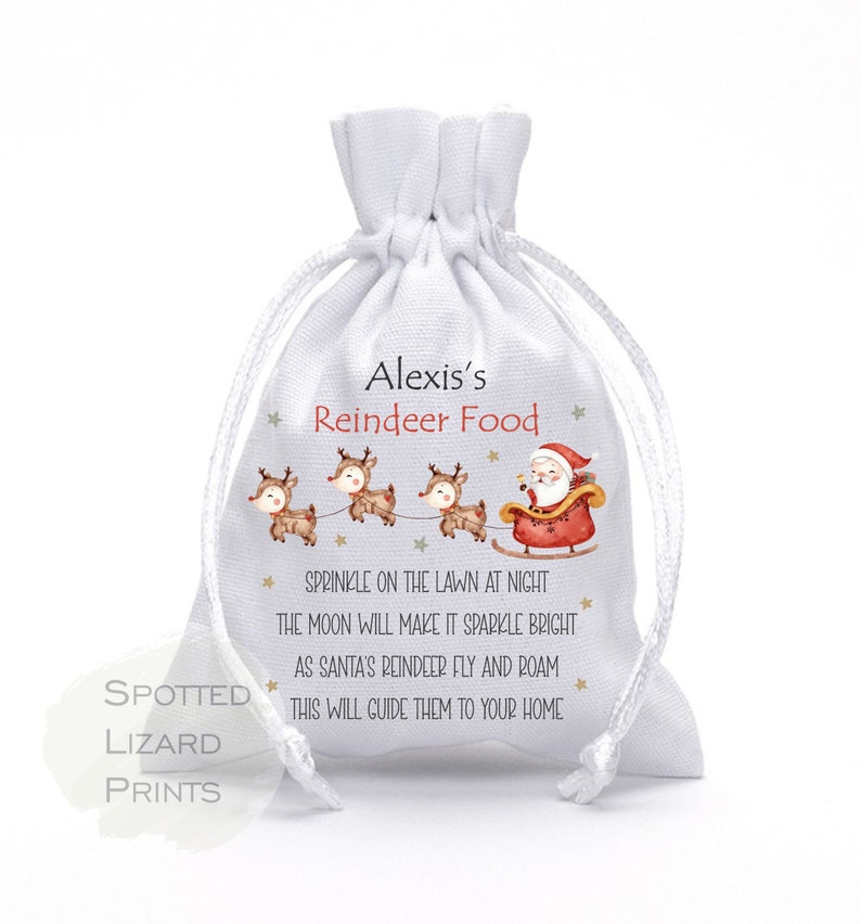Personalised Reindeer Food Bag, Magic Reindeer Food Pouch, Christmas ...