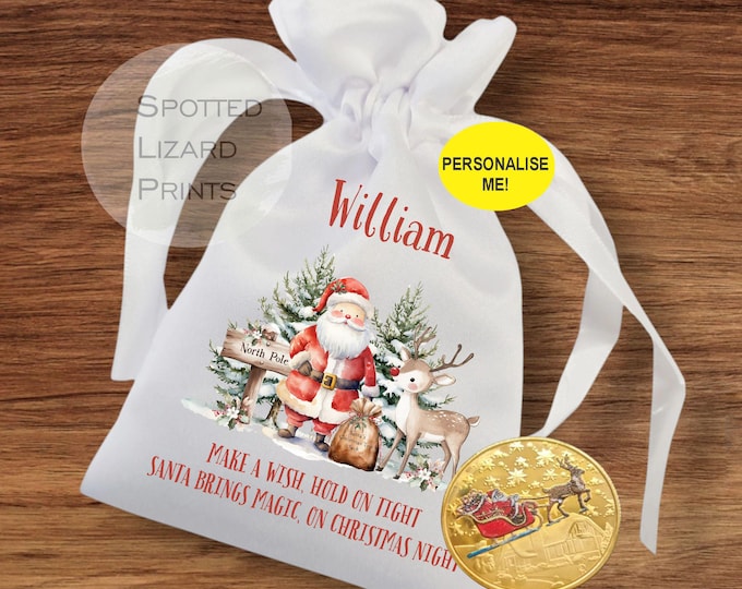 Santa Christmas Wish Coin Printable, Chocolate Coin Wish, Kid Friendly ...