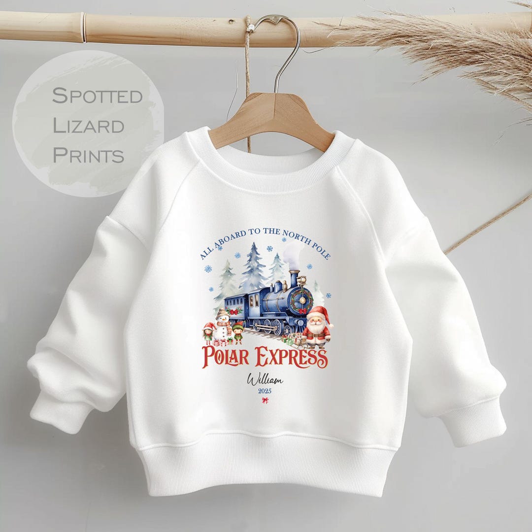 Personalised Polar Express Kids Sweatshirt - Christmas Sweatshirt ...