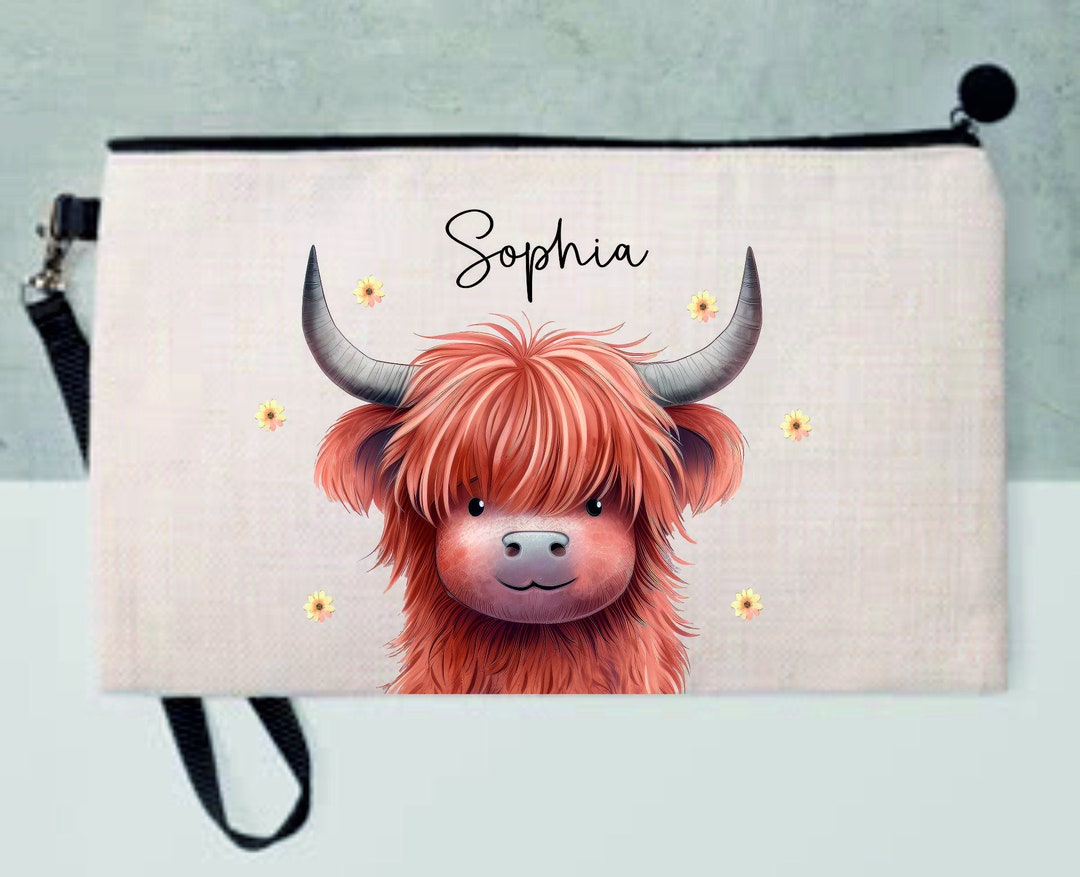 Personalised Highland Cow Pencil Case, Make up Bag, Purse - Etsy