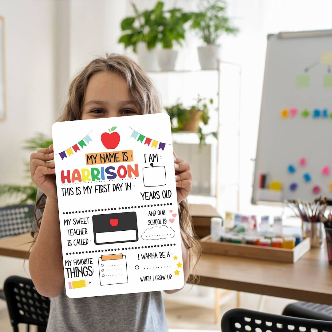 First Day of School Sign - School Journey Sign - First Day of Nursery ...