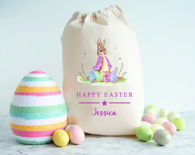 Easter Egg Sack, Egg Hunt, Personalised Easter Gift, Easter Egg Bag ...