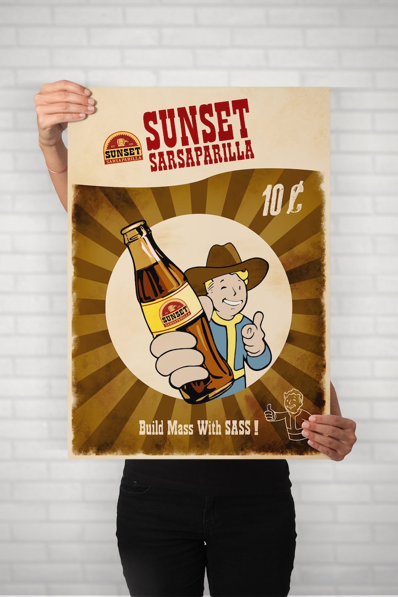 Fallout New Vegas Poster, Sunset Sarsaparilla, Video Games, Retro ...
