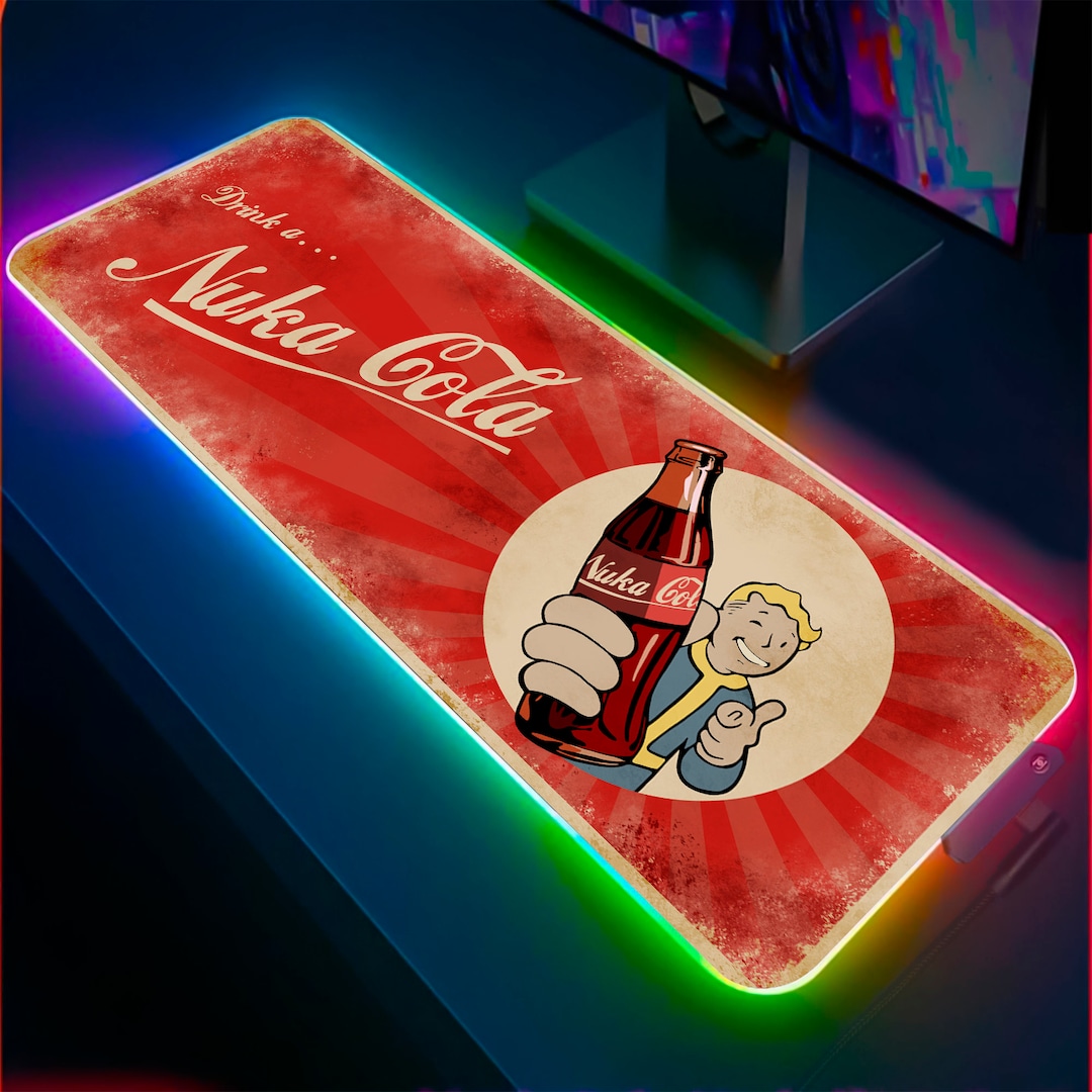 Fallout Nuka Cola Desk Mat Gaming Mousepad Led Rgb Gaming Desk Pad Four Sizes Keyboard Mat
