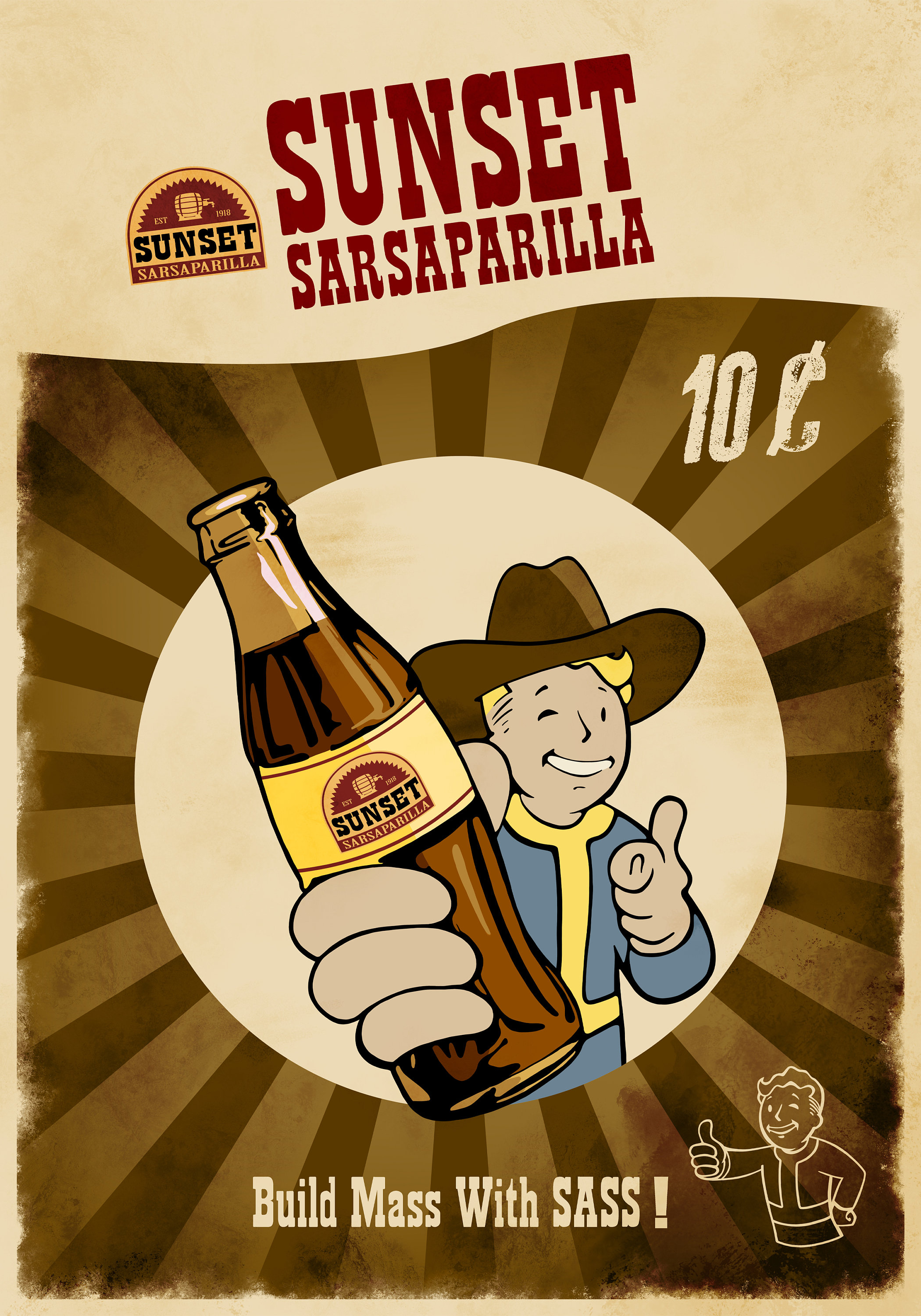Fallout New Vegas Poster, Sunset Sarsaparilla, Video Games, Retro ...
