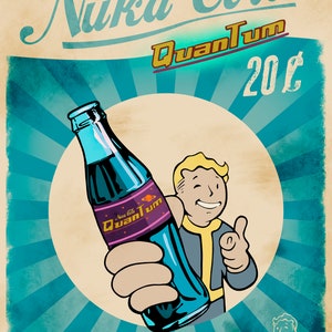 Fallout Game Poster, Nuka Cola Quantum Ad Print, Vault Boy Poster Print ...