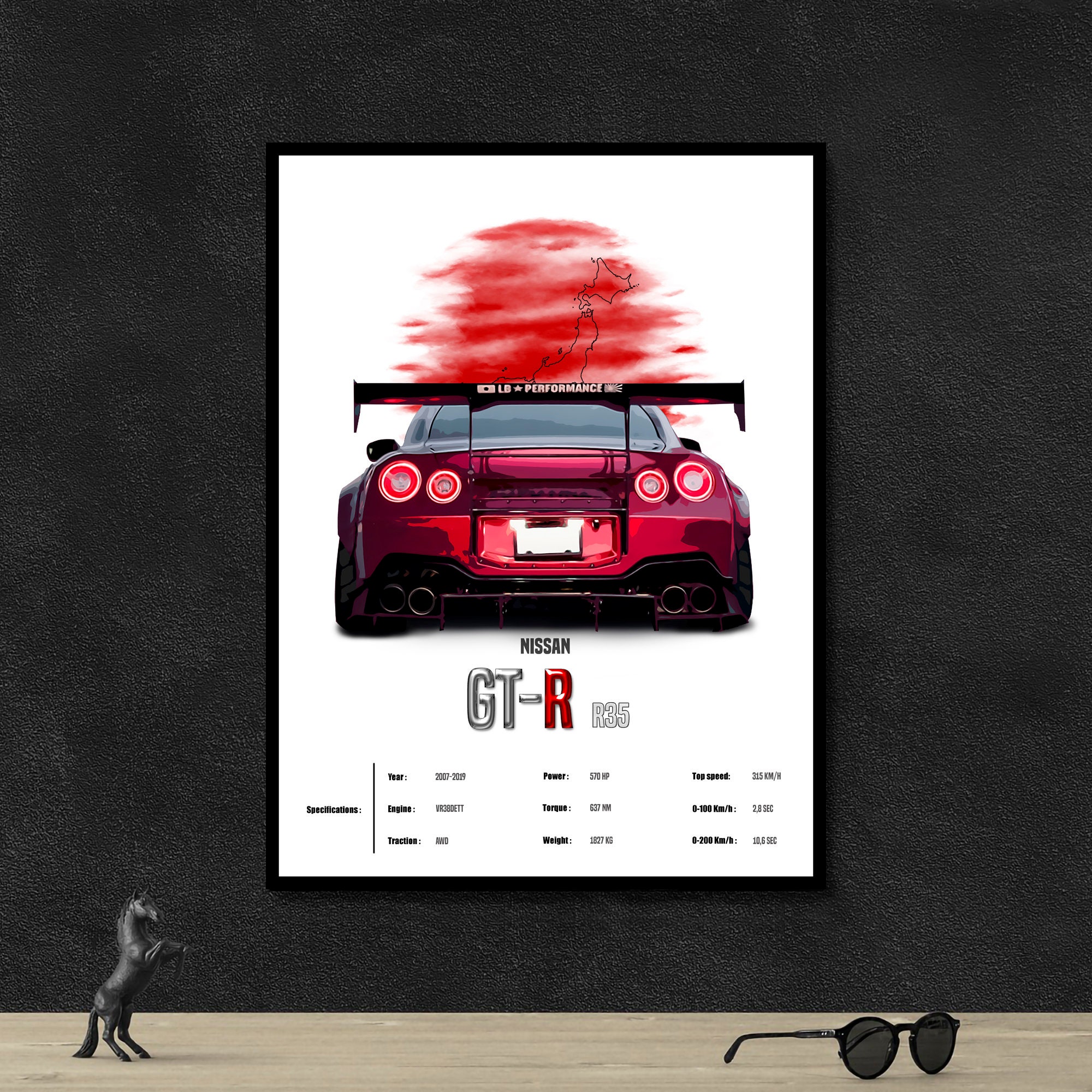 Nissan GT-R R35 Poster / Oil Painting Style / Digital Format / Direct ...