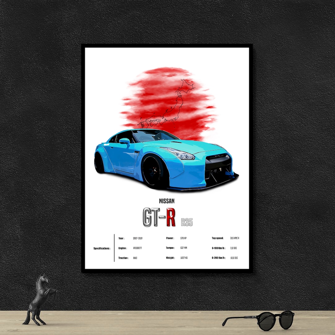 Nissan GT-R R35 Poster / Oil Painting Style / Digital Format / - Etsy