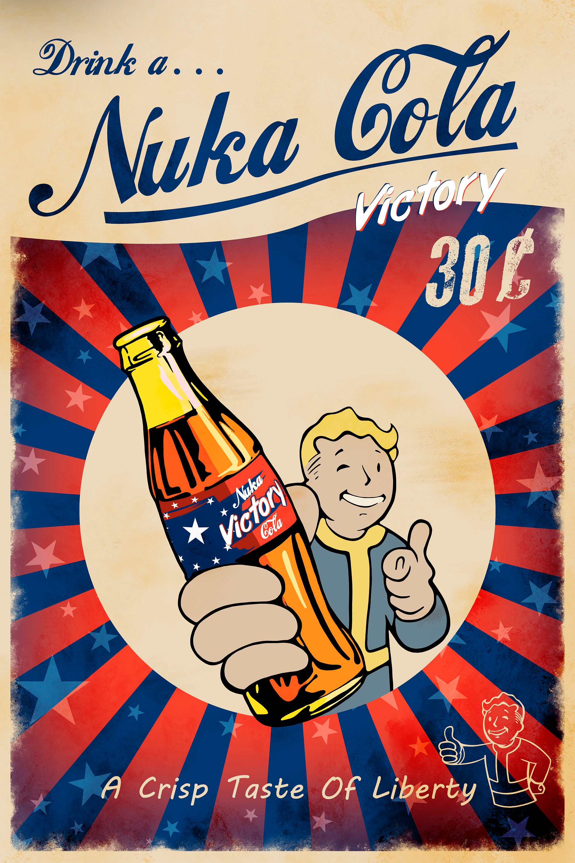 Fallout Game Poster, Nuka Cola Victory Ad Print, Vault Boy Poster Print ...