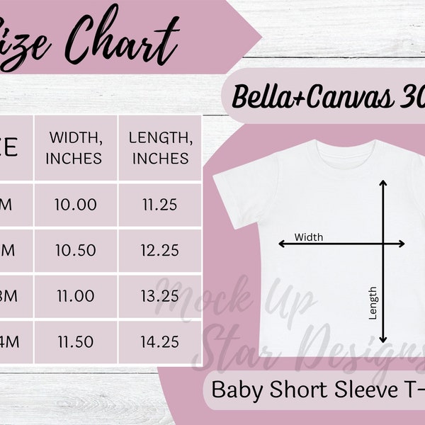 Baby T Shirt Size Chart - Etsy