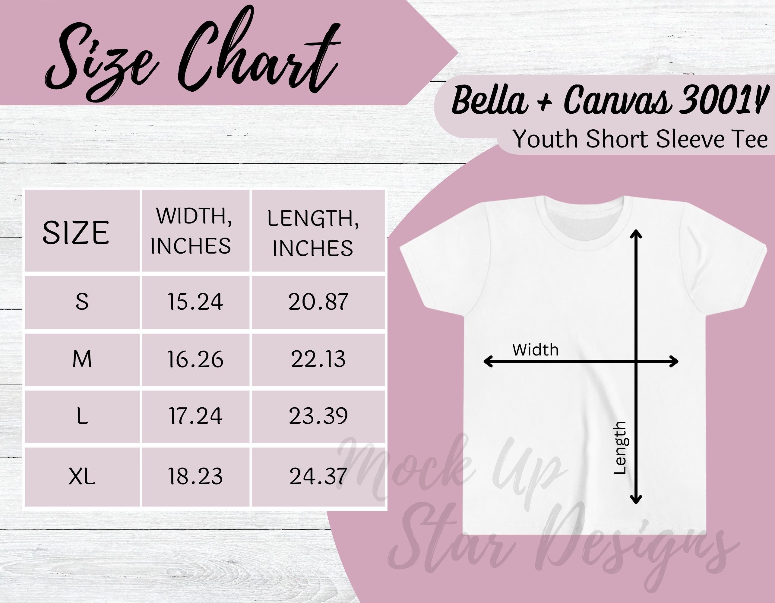 Bella Canvas Size Chart Mockup Bundle Bella Canvas 3001 Size - Etsy