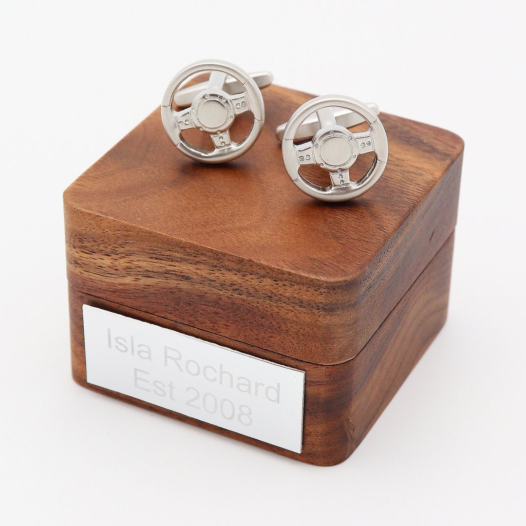 Personalised Motorsport Steering Wheel Cufflinks | Custom Cuff Links ...