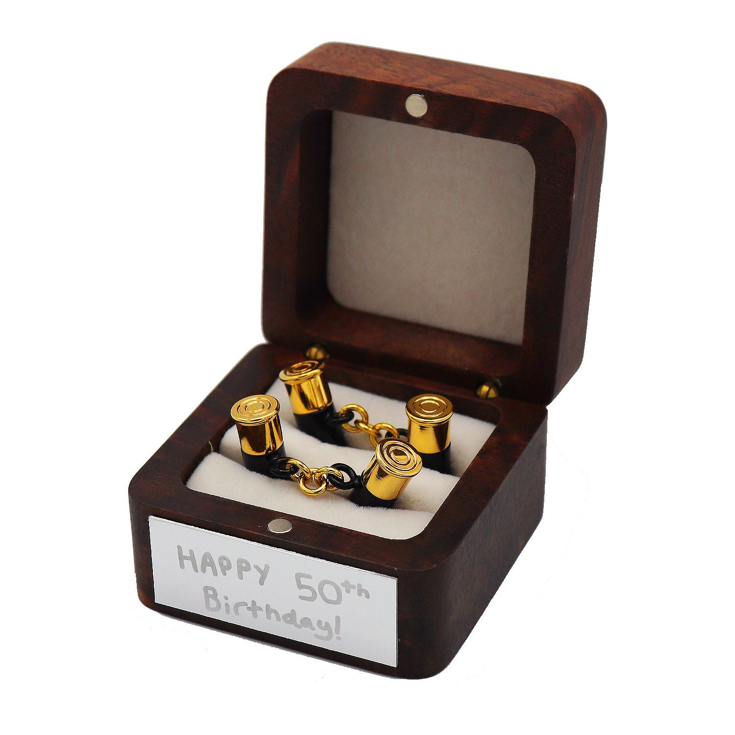 Personalised Black & Gold Shotgun Cartridge Cufflinks Shotgun Shooting ...