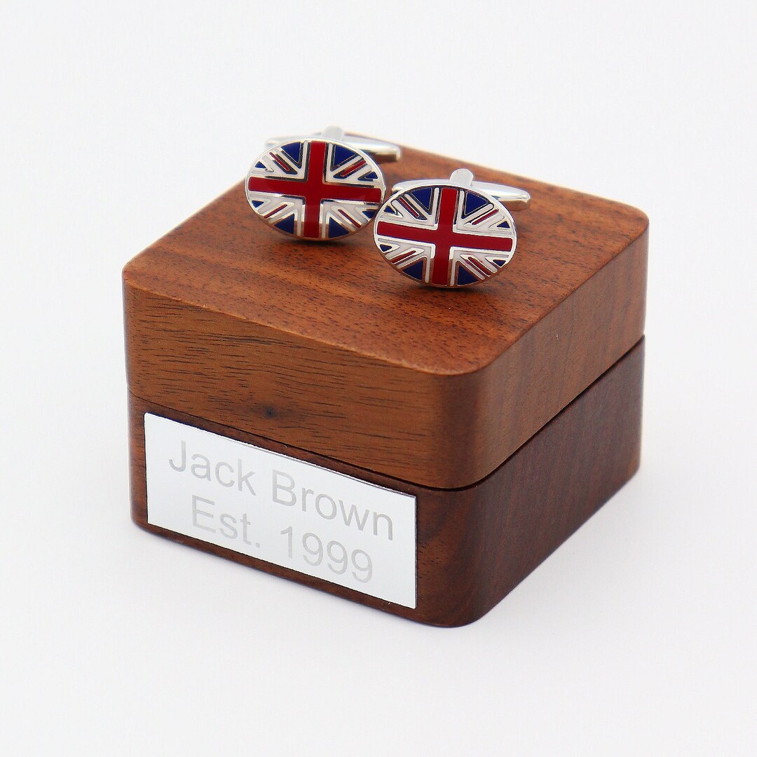 Personalised Union Jack Cufflinks | Custom Cuff Links Gift for Special ...