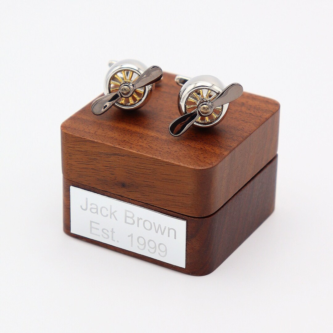 Personalised Aircraft Propeller Cufflinks | Custom Aviation Gift for ...