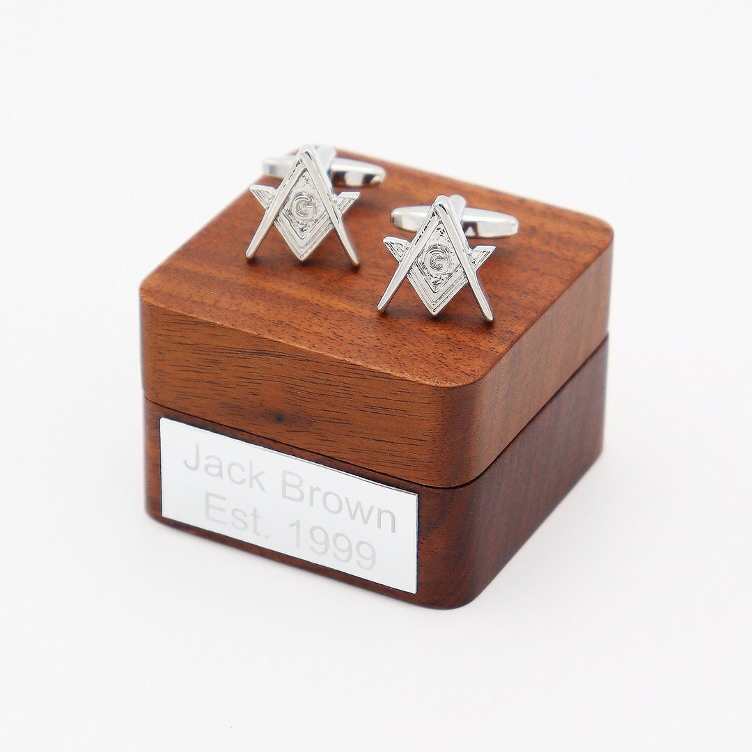 Personalised Masonic Regalia Cufflinks - With G | Custom Cuff Links ...