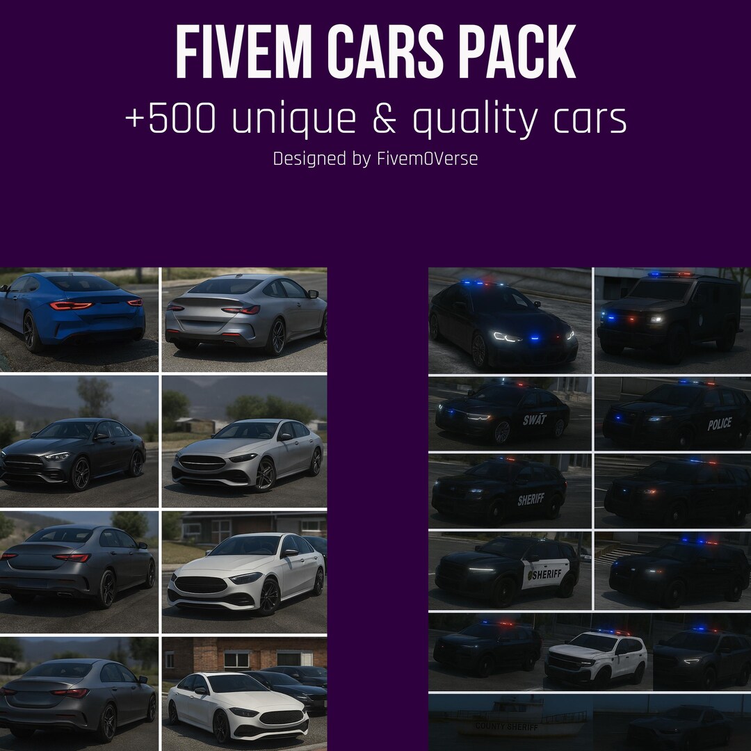 Fivem Car Pack 465+ Unbranded Add-on Vehicles | Optimized RP Cars ...