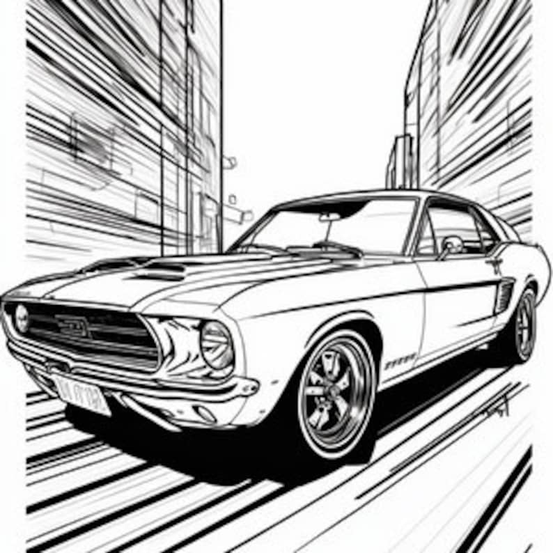 Nova's Large Print Muscle Cars Coloring Book - Etsy