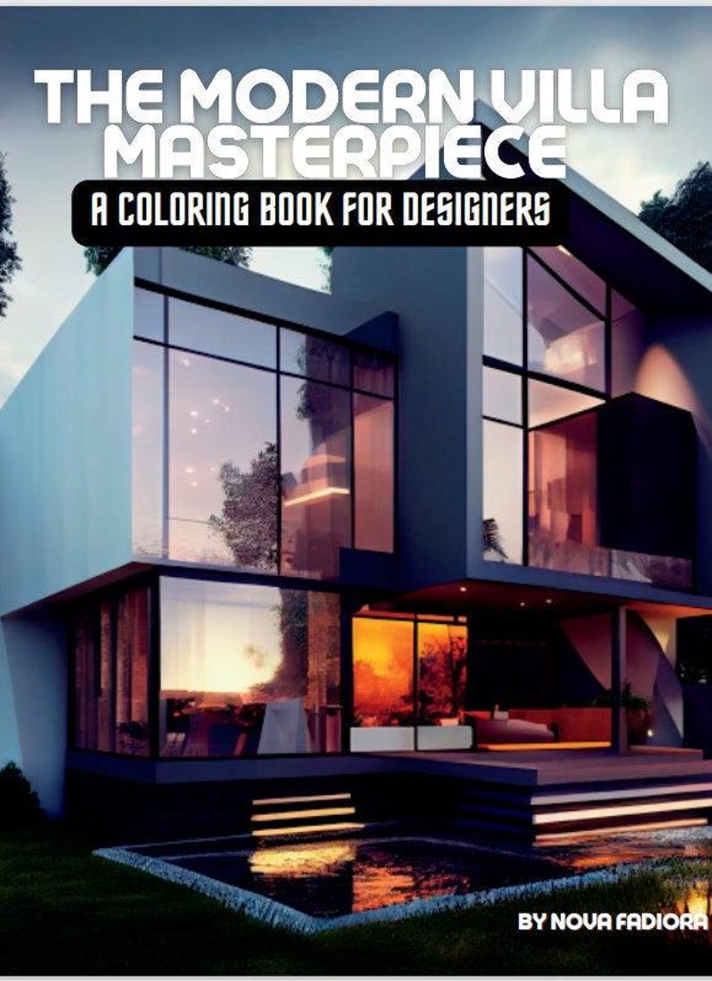 The Modern Villa Masterpiece: A Coloring Book for Designers - Etsy