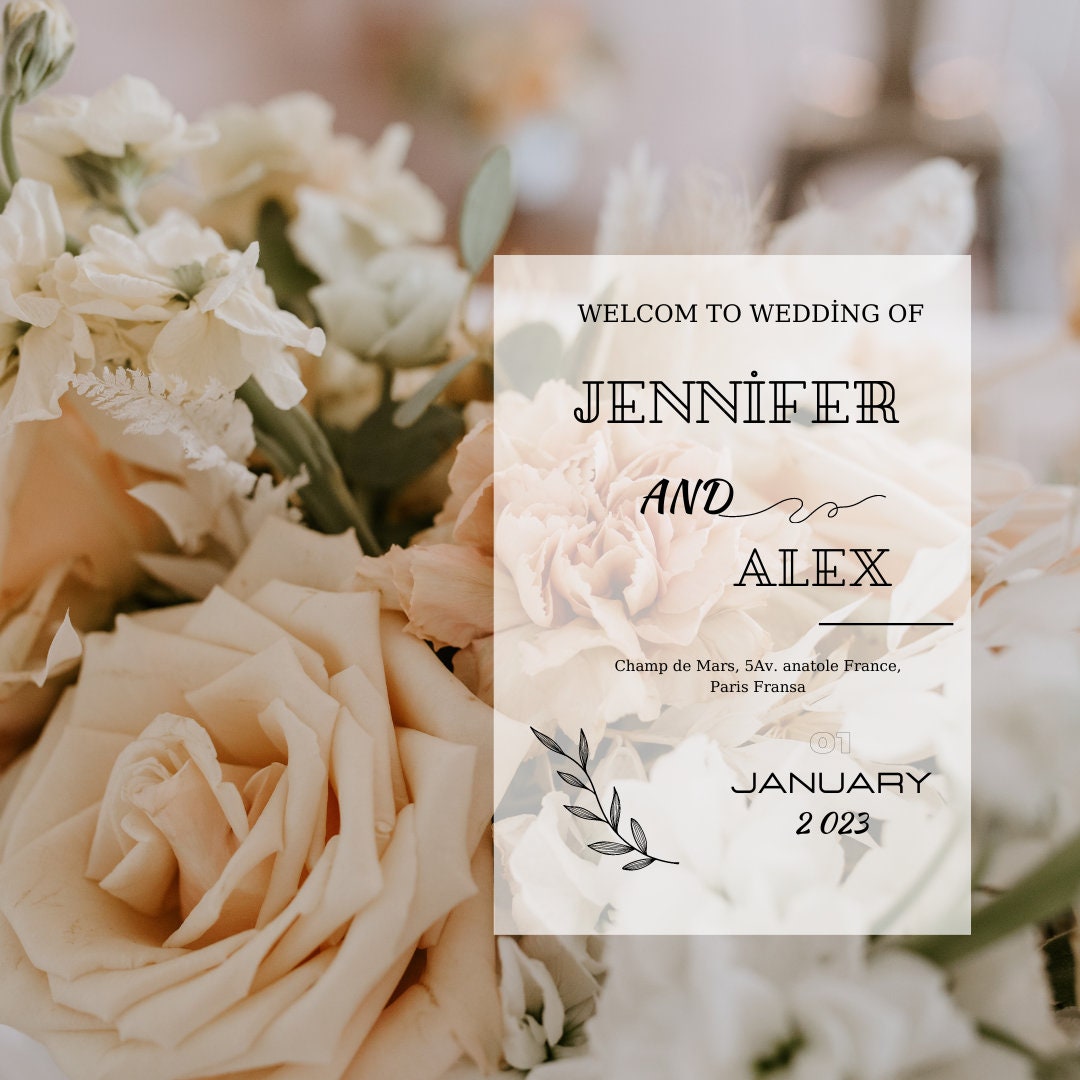 Wedding Welcome Cards, Wedding Invitation Template, Simple Bridal Party ...