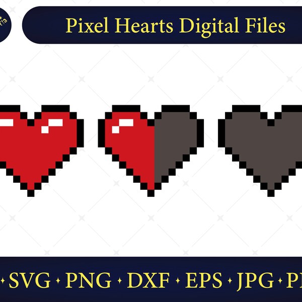 Pixel Heart Life Bar Svg - Etsy