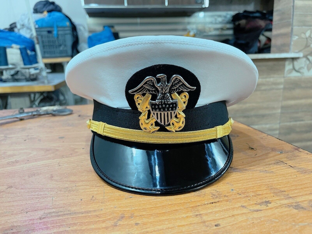 US Navy Officer Style Cap - Etsy