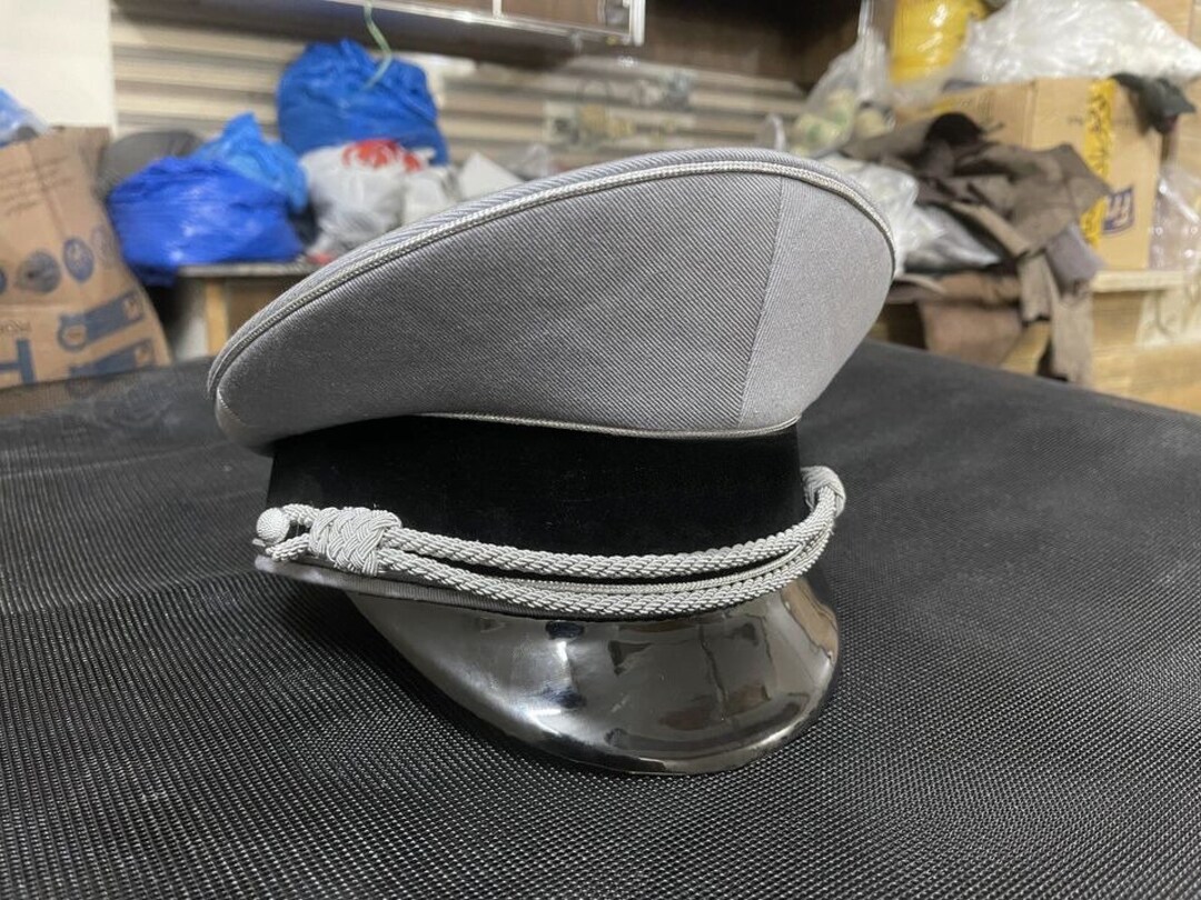Grey Costume Officer Style Peak Cap Festival Hats Uniform Hat - Etsy