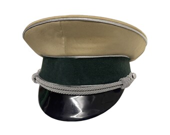 Black Officer Style Peak Cap Festival Hats Uniform Hat Army - Etsy