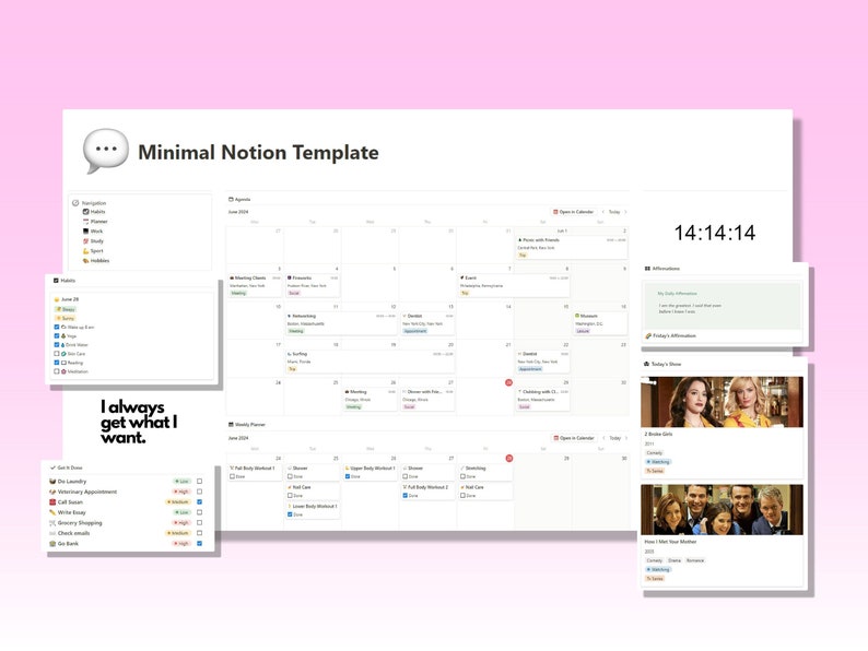 Minimal Notion Template - Etsy