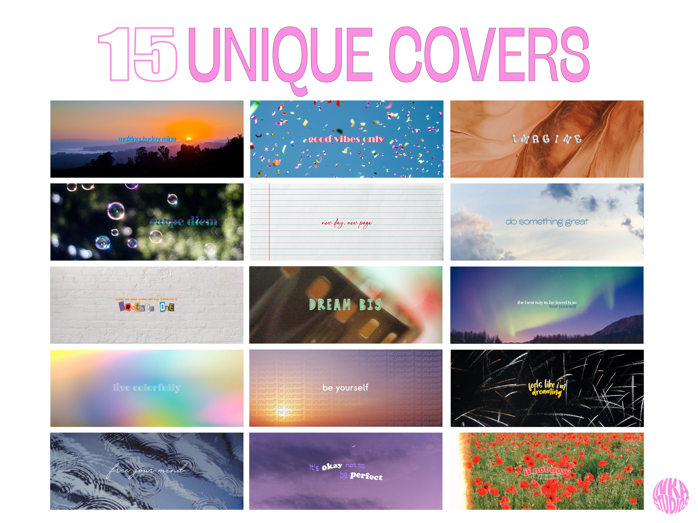 Aesthetic Affirmative Notion Covers - Etsy