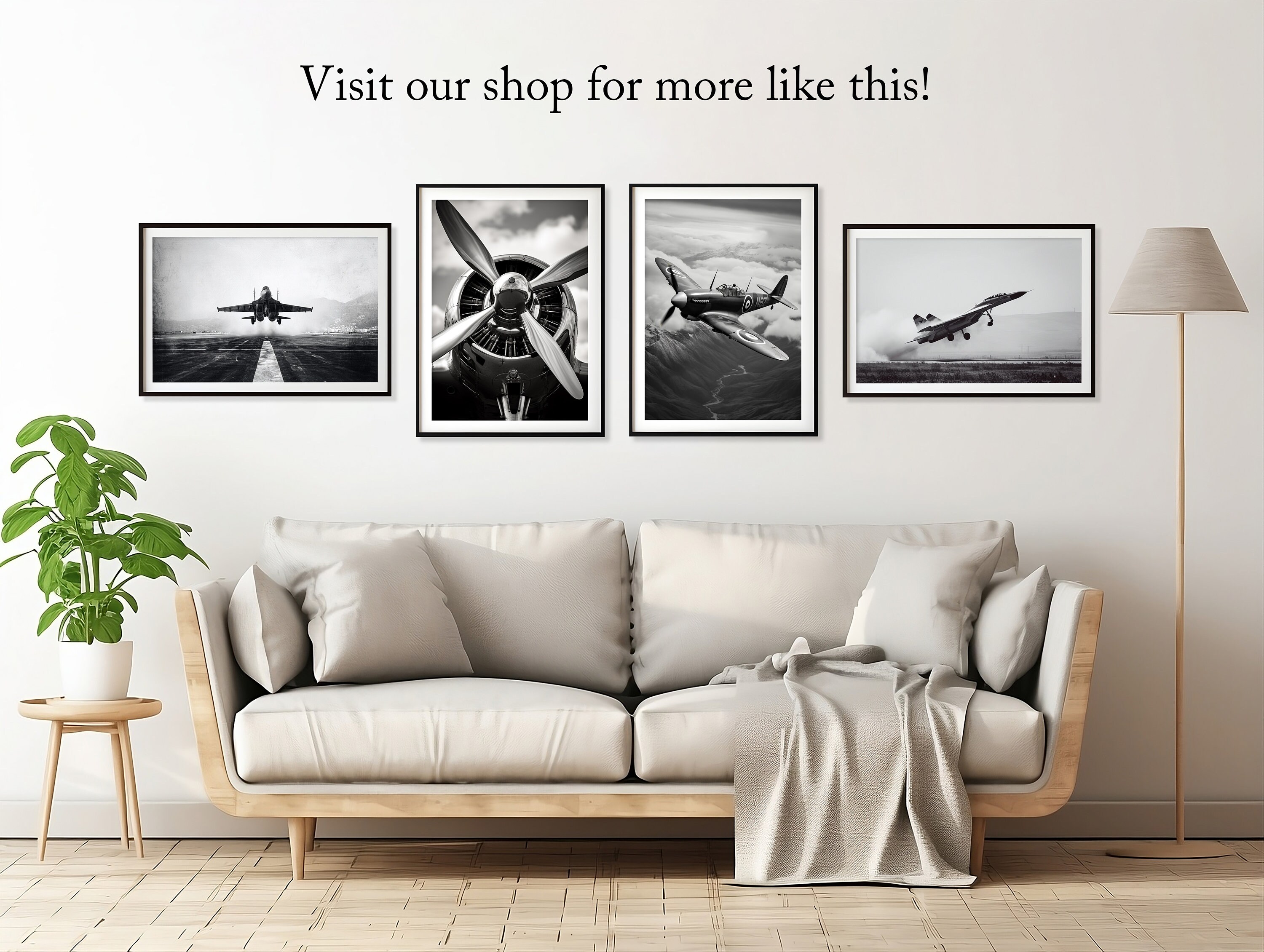 Vintage Black and White Jet Poster Airplane Wall Art Aviation Poster ...