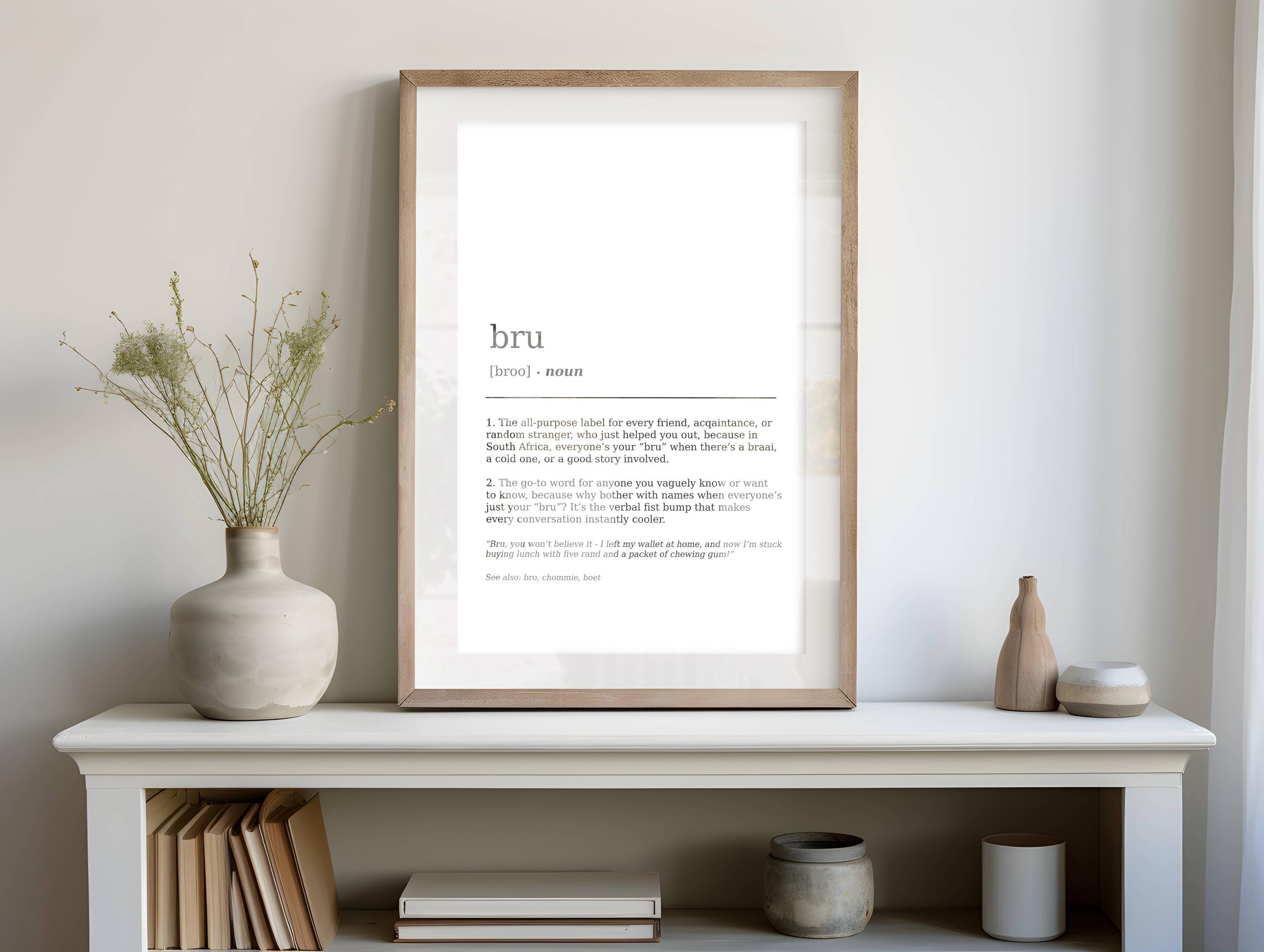 Bru Definition Print Funny South African Slang Wall Art DIGITAL ...