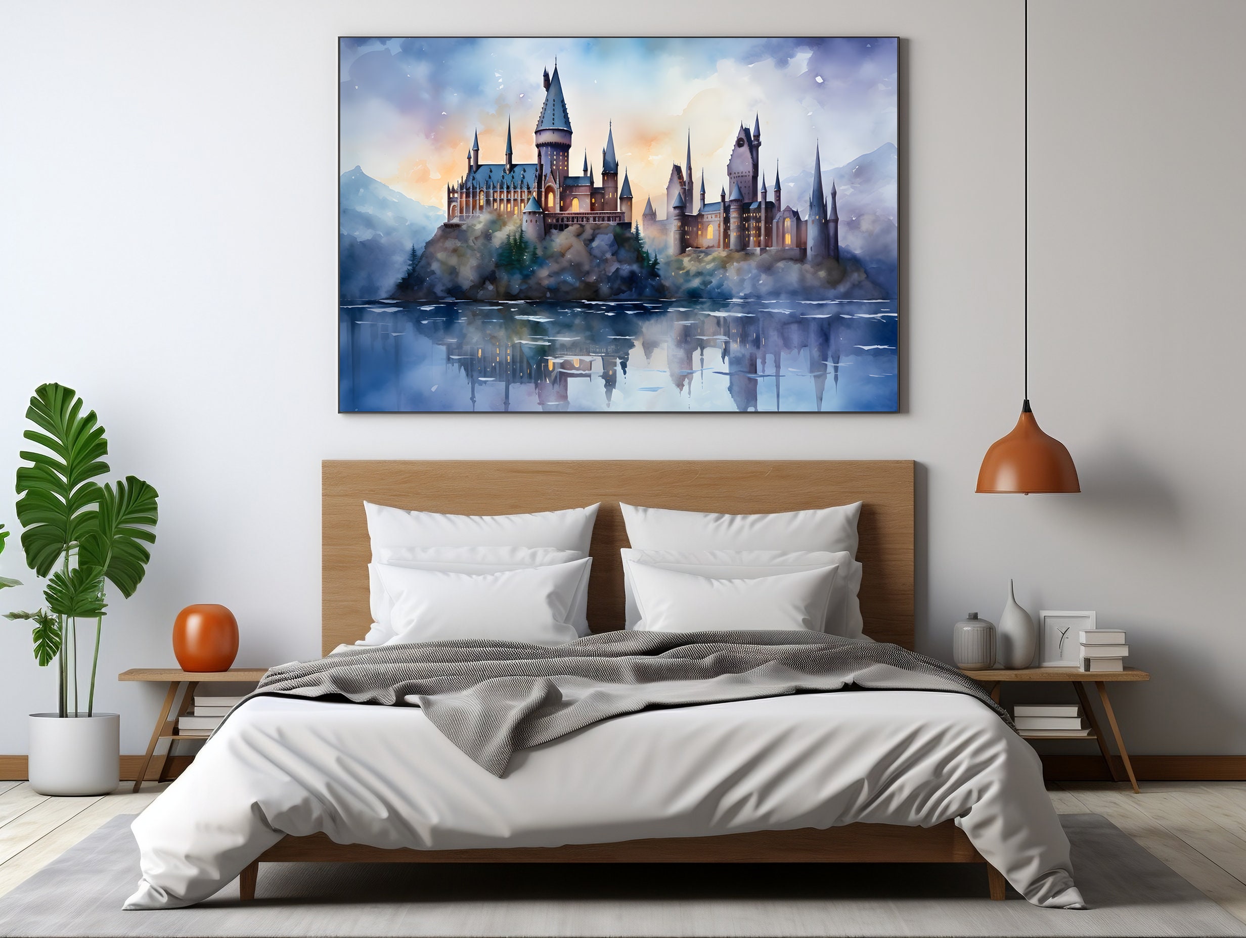 Wizarding Inspired Poster Watercolor Wizard School Wall Art Wizarding ...