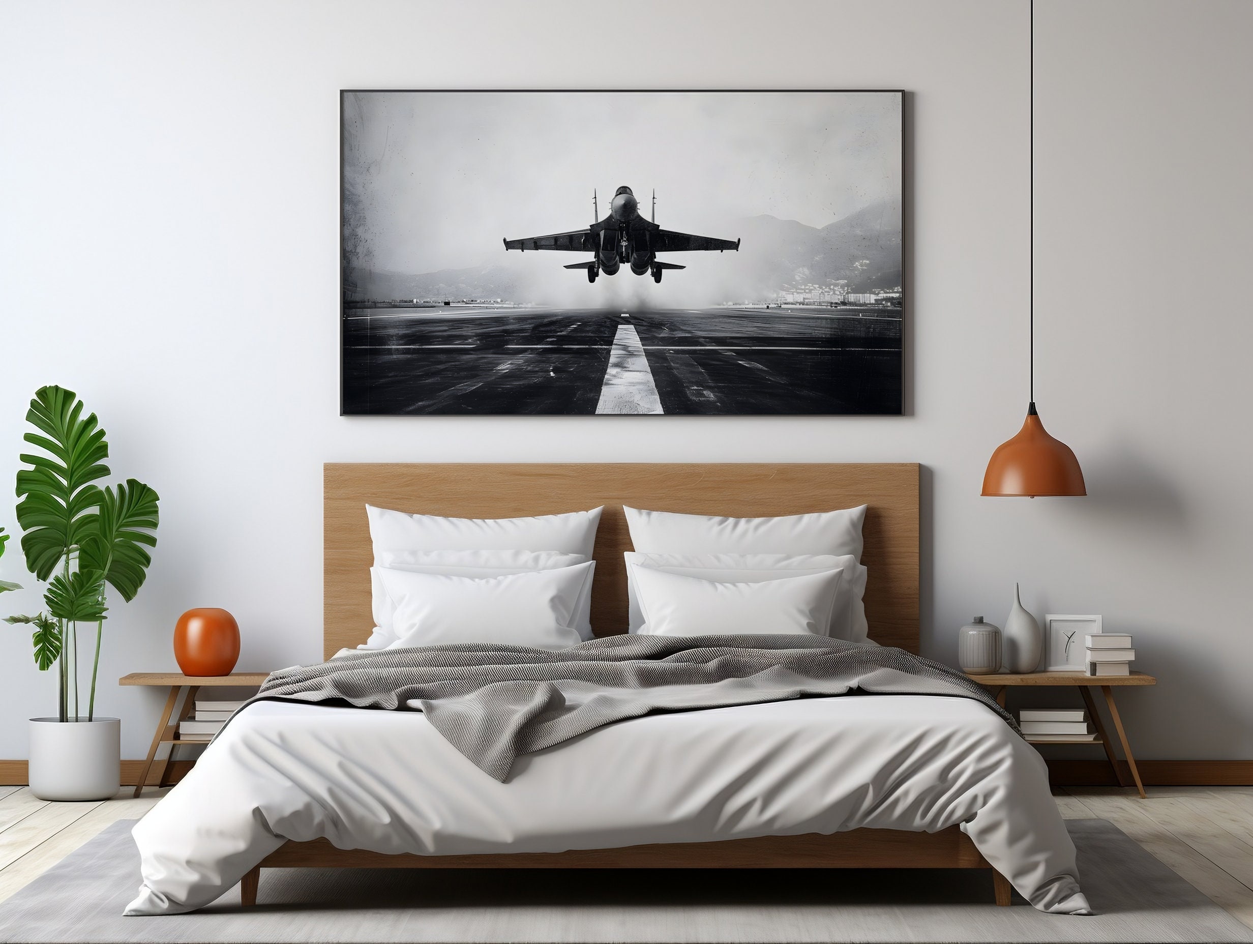 Vintage Black and White Jet Poster Airplane Wall Art Aviation Poster ...