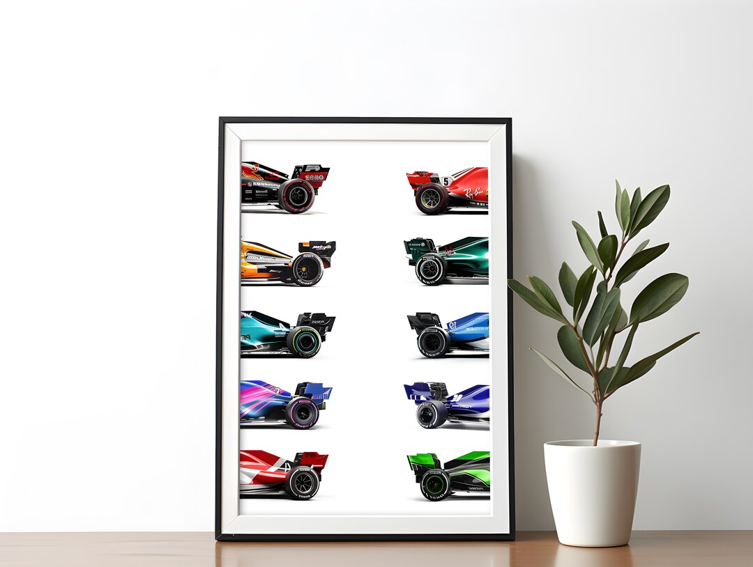Formula 1 Teams Print F1 Wall Art Formula 1 Poster Car Wall Decor ...