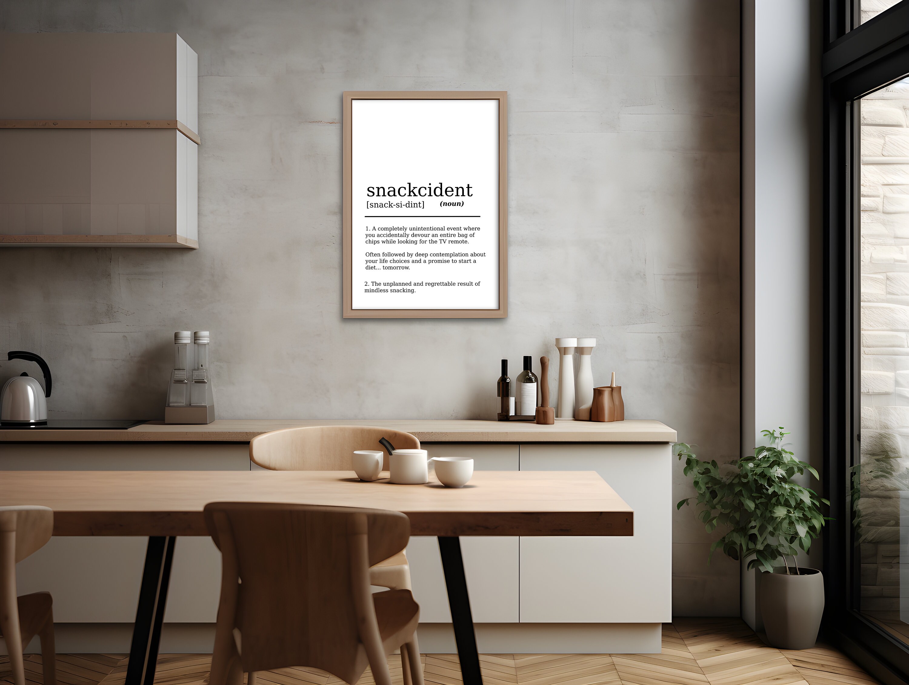 Funny Snackcident Dictionary Definition Print Definition Wall Art Funny ...