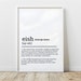 Funny Eish Definition South African Definition Wall Art South African ...